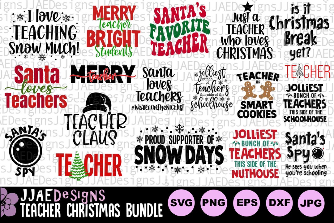 Christmas Teacher Svg Bundle, Teacher SVG, Christmas Teacher Svg ...