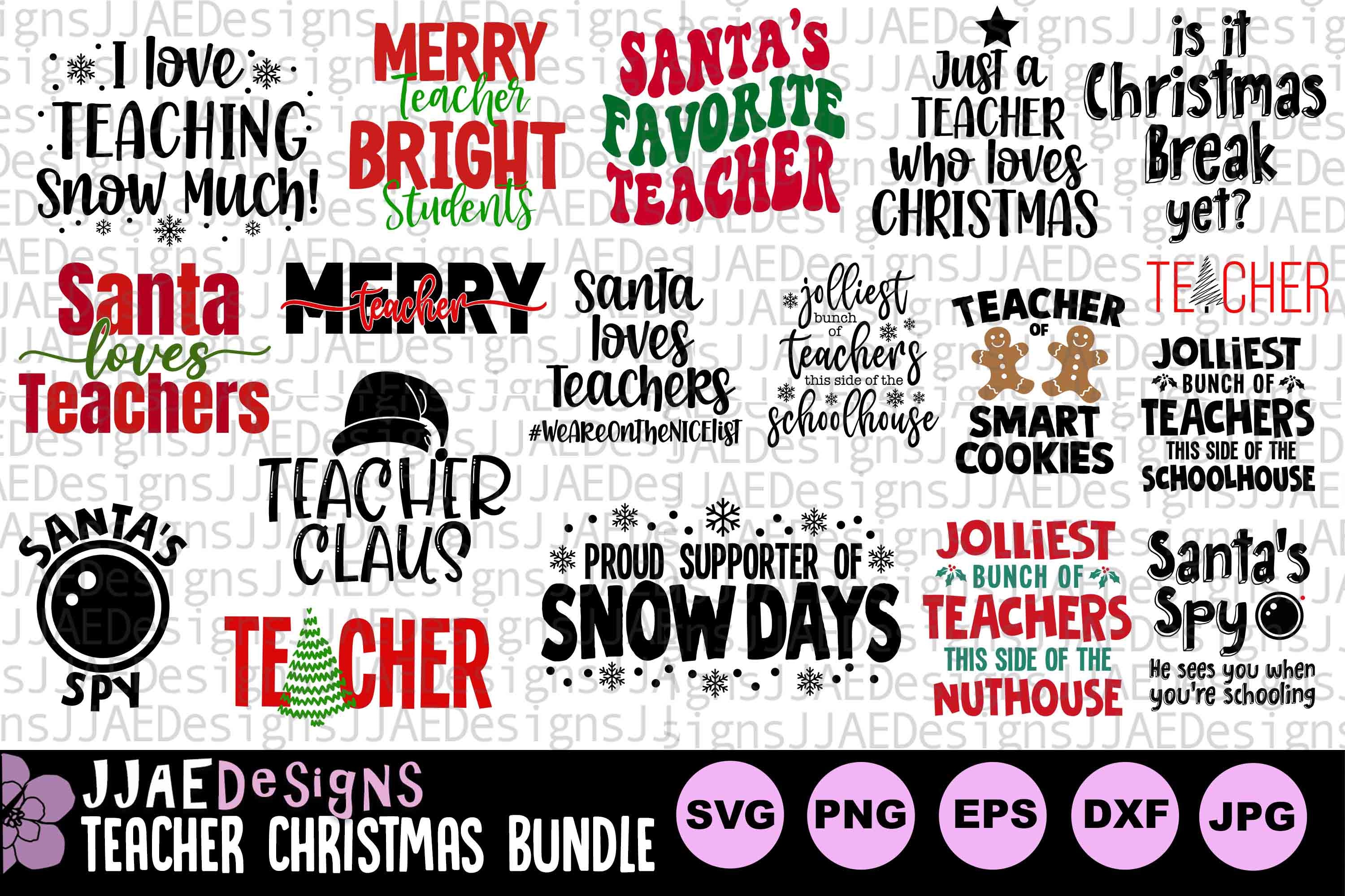 Christmas Teacher Svg Bundle Teacher SVG Christmas Teacher - Etsy