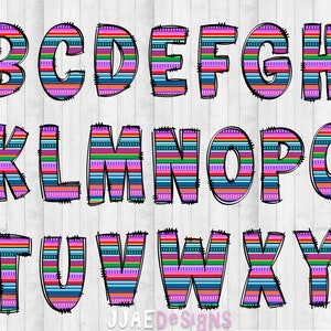 Serape PNG Letters, Sublimation Alphabet Bundle, Bulletin Board Letters ...