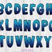 Blue Glitter PNG Letters, Blue Glitter Doodle Alphabet, Blue Doodle ...