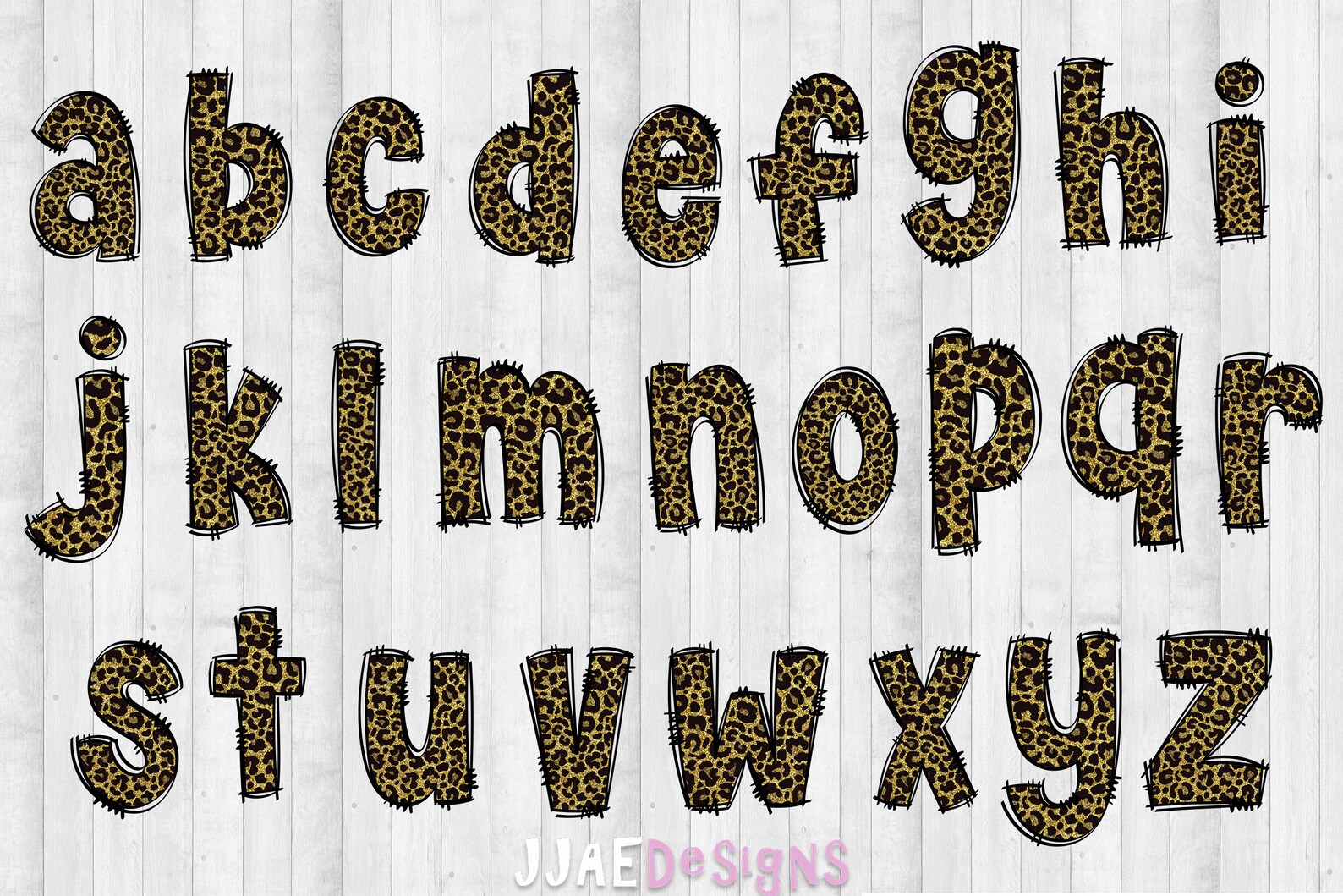Gold Leopard PNG Letters, Sublimation Alphabet Bundle, Bulletin Board ...