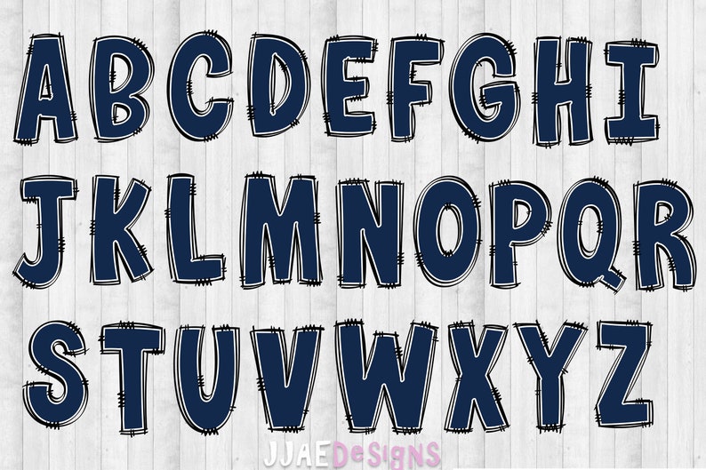 Light Blue & Navy Blue Alphabet PNG Letters Light Blue and - Etsy