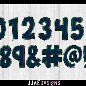 Navy Blue & Green Alphabet PNG Letters, Doodle Letters PNG Letters ...