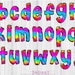 Rainbow Watercolor PNG Letters, Doodle Sublimation Alphabet Bundle ...