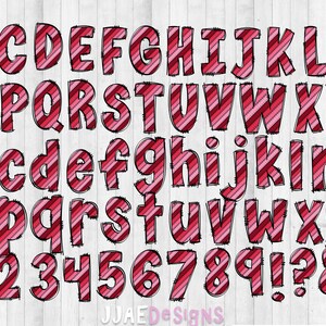 Valentine Doodle Letters, Hearts Alphabet Letters, Love PNG, Valentine ...