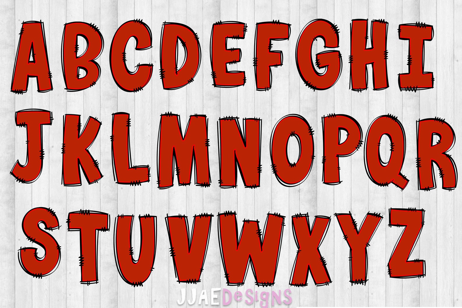 Red PNG Letters Doodle Red Alphabet PNG Doodle Letters Set - Etsy