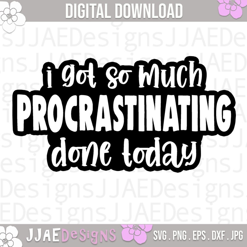 Procrastinate Svg - Etsy