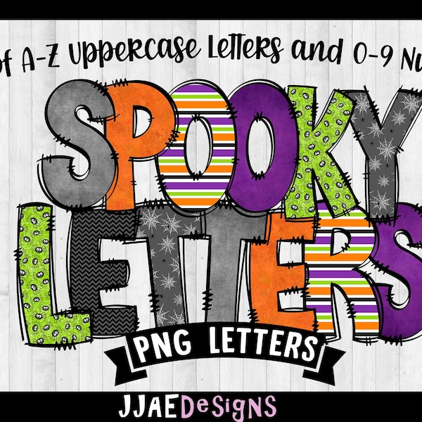 Halloween Doodle Alphabet - Etsy