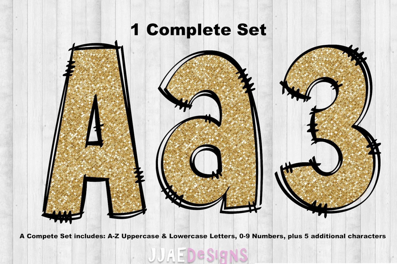 Gold Glitter Doodle Letters, Glitter Alphabet Letters, Gold PNG, Gold ...