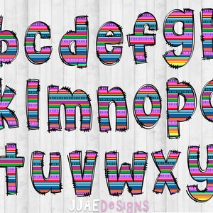 Serape PNG Letters, Sublimation Alphabet Bundle, Bulletin Board Letters ...