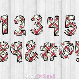 Christmas Alphabet PNG Letters, Doodle Letters PNG Letters, Christmas Plaid Alphabet Bundle ...