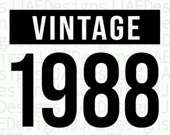 Vintage 1988 Svg - Etsy
