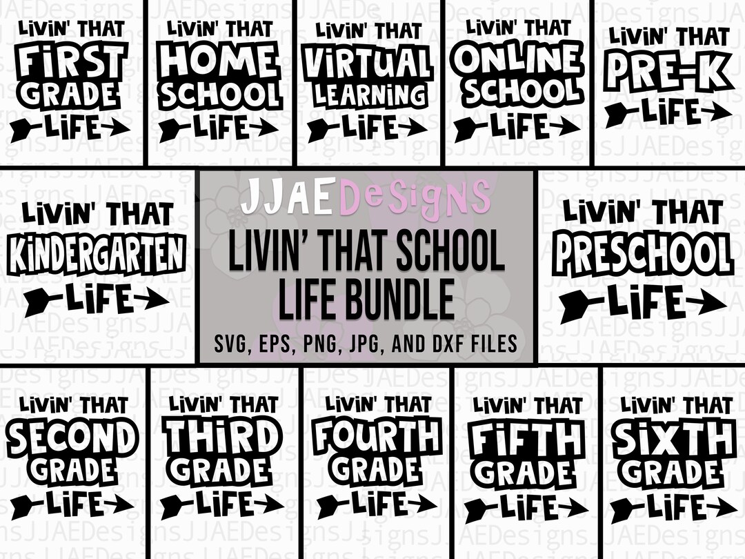 School Svg Bundle, School Svg, Livin That Life Svg, School Shirt Svg ...