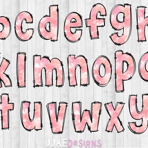 Valentine Watercolor Alphabet PNG Letters, Doodle Letters PNG Letters ...