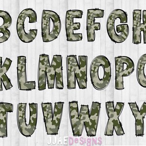 Camouflage PNG Letters, Sublimation Alphabet Bundle, Bulletin Board ...