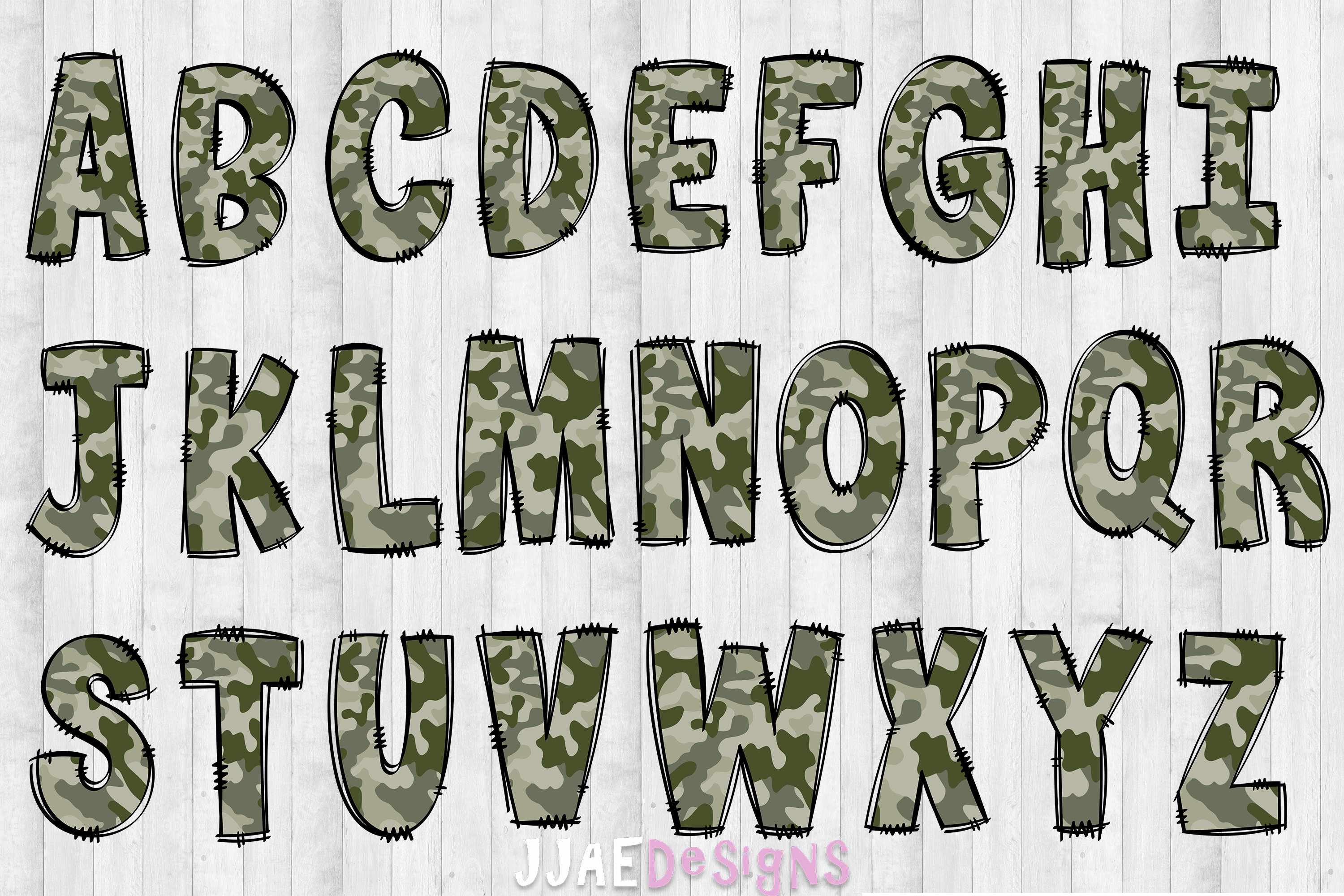 Camouflage PNG Letters, Sublimation Alphabet Bundle, Bulletin Board ...