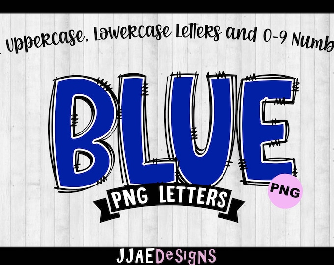 Blue PNG Letters, Doodle Blue Alphabet, PNG Doodle Letters Set PNG ...