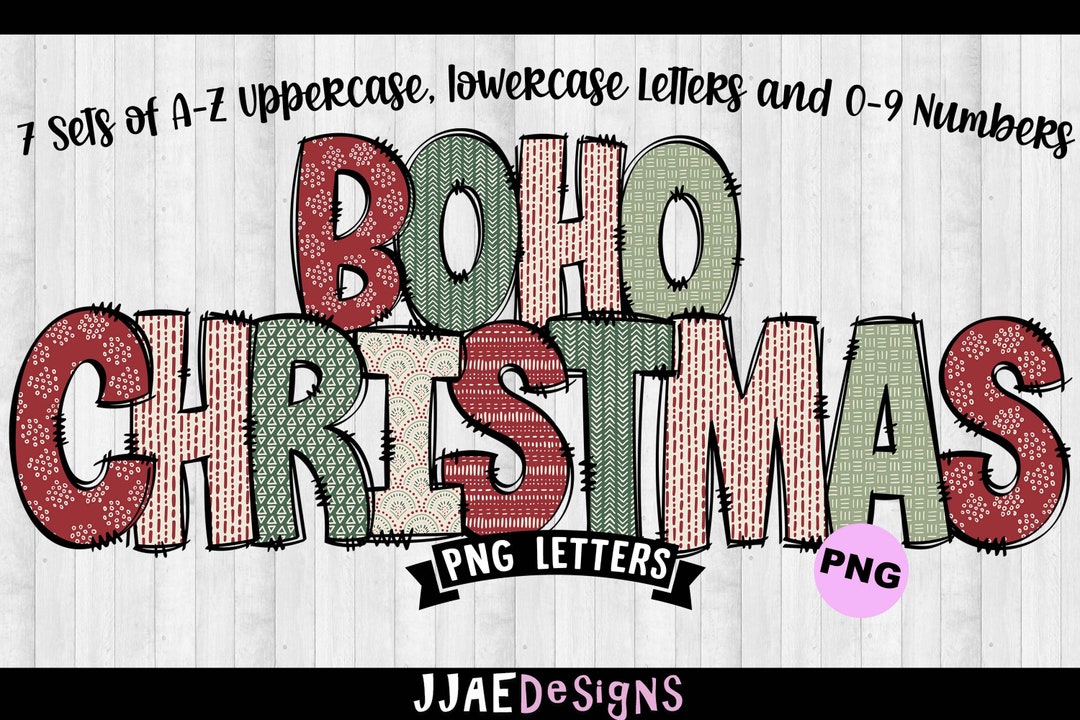 Christmas Alphabet PNG Letters, Doodle Letters PNG Letters, Christmas ...