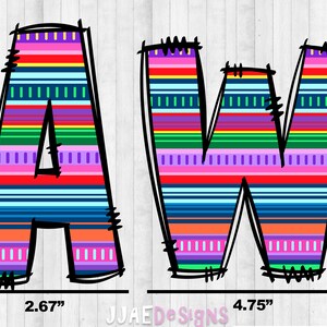 Serape PNG Letters, Sublimation Alphabet Bundle, Bulletin Board Letters ...