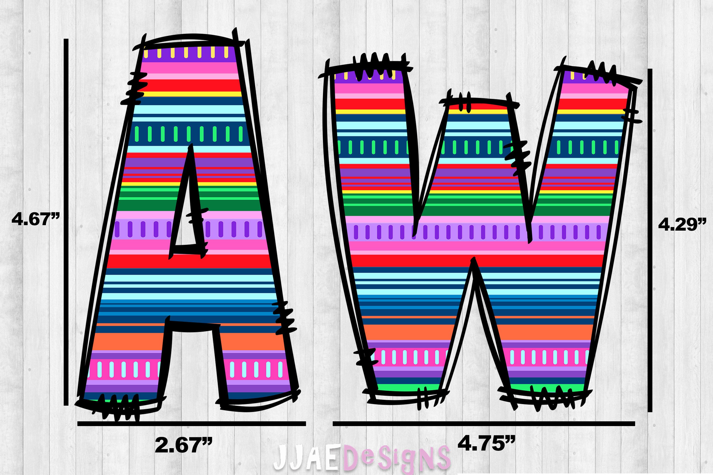 Serape PNG Letters, Sublimation Alphabet Bundle, Bulletin Board Letters ...