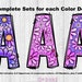 Pink Purple Floral Doodle Letters, Floral Alphabet Letters, Floral ...