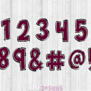 Maroon PNG Letters, Doodle Maroon Alphabet, PNG Doodle Letters Set PNG ...