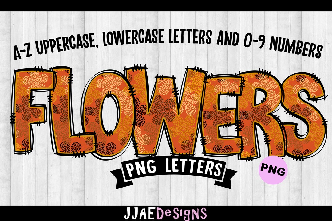 Flower Doodle Letters, Floral Alphabet Bundle, Flower Alphabet Letters ...