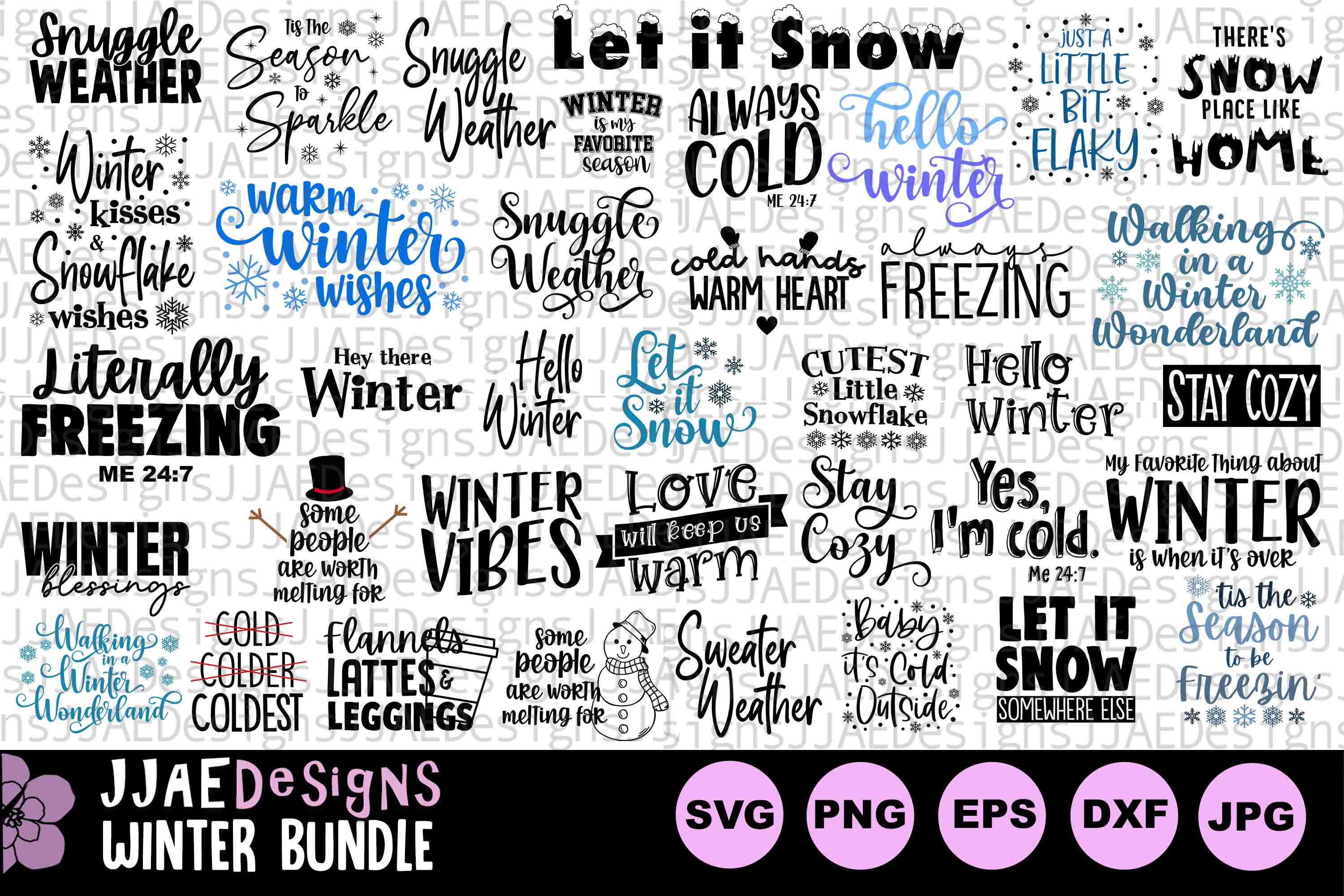Winter SVG Winter Svg Bundle Christmas Svg Holiday Svg - Etsy