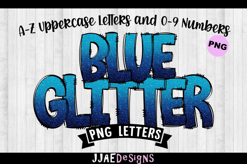 Blue Glitter PNG Letters Blue Glitter Doodle Alphabet Blue - Etsy