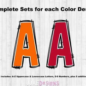 Red & Orange Alphabet PNG Letters, Doodle Letters PNG Letters, Red ...
