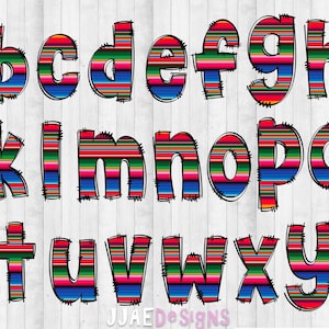 Serape PNG Letters, Sublimation Alphabet Bundle, Bulletin Board Letters ...