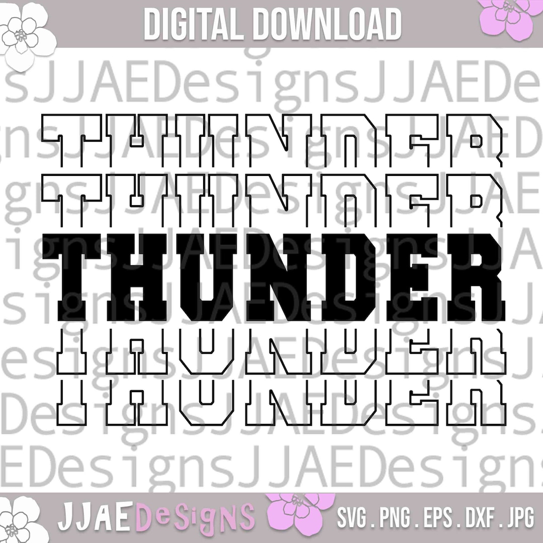 Thunder Svg, School Sports Team Shirt Svg, School Mascot Svg, Thunder ...