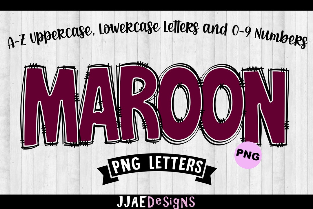 Maroon PNG Letters, Doodle Maroon Alphabet, PNG Doodle Letters Set PNG ...