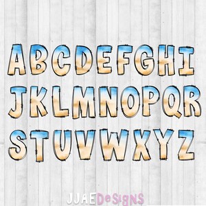Beach PNG Letters, Summer Sublimation Alphabet Bundle, Beach Sand Png ...