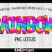 Rainbow Watercolor PNG Letters, Doodle Sublimation Alphabet Bundle ...
