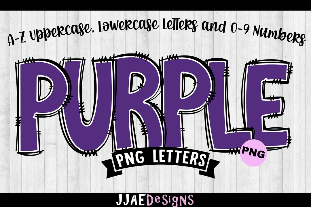 Purple PNG Letters, Doodle Purple Alphabet, PNG Doodle Letters Set PNG ...