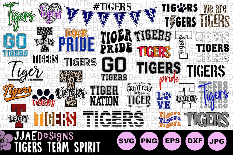 Tigers SVG Bundle, School Spirit Shirt Svg, Tiger School Mascot Svg ...