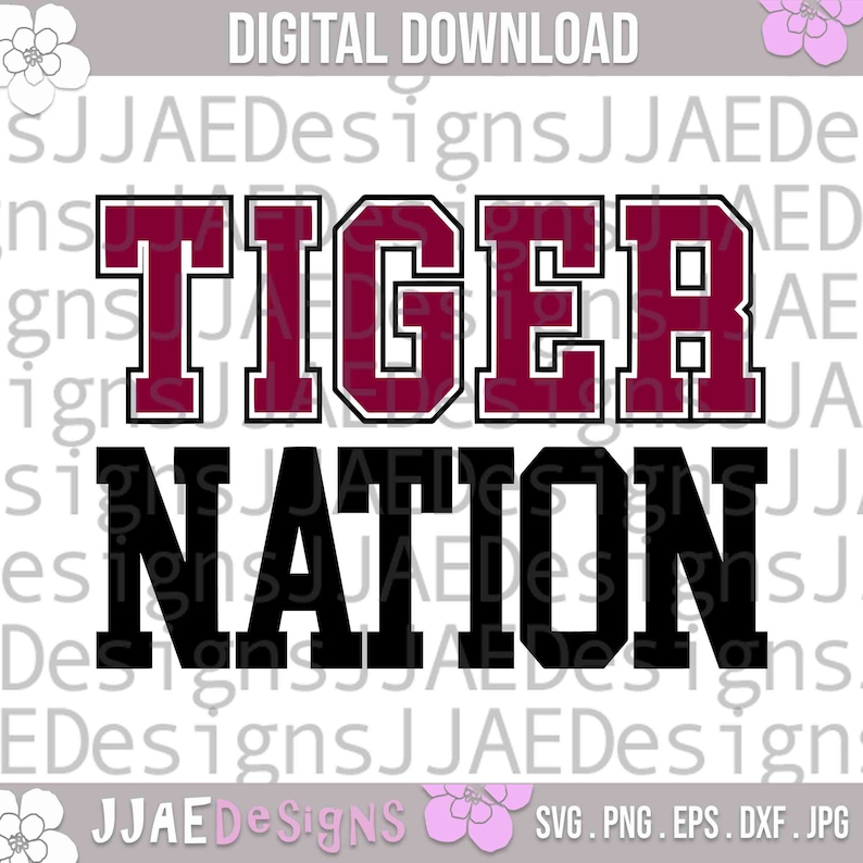 Tiger Nation Svg Tigers Shirts Svg School Mascot Svg Tiger - Etsy