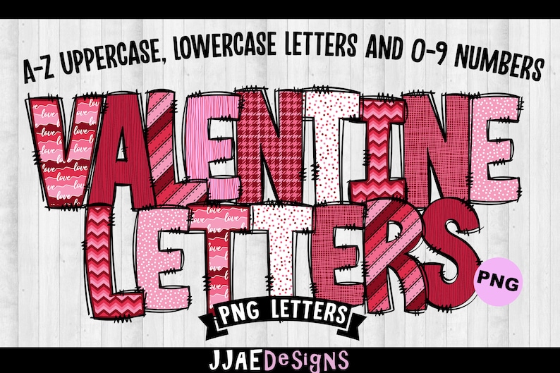 Valentine Doodle Letters Hearts Alphabet Letters Love PNG - Etsy