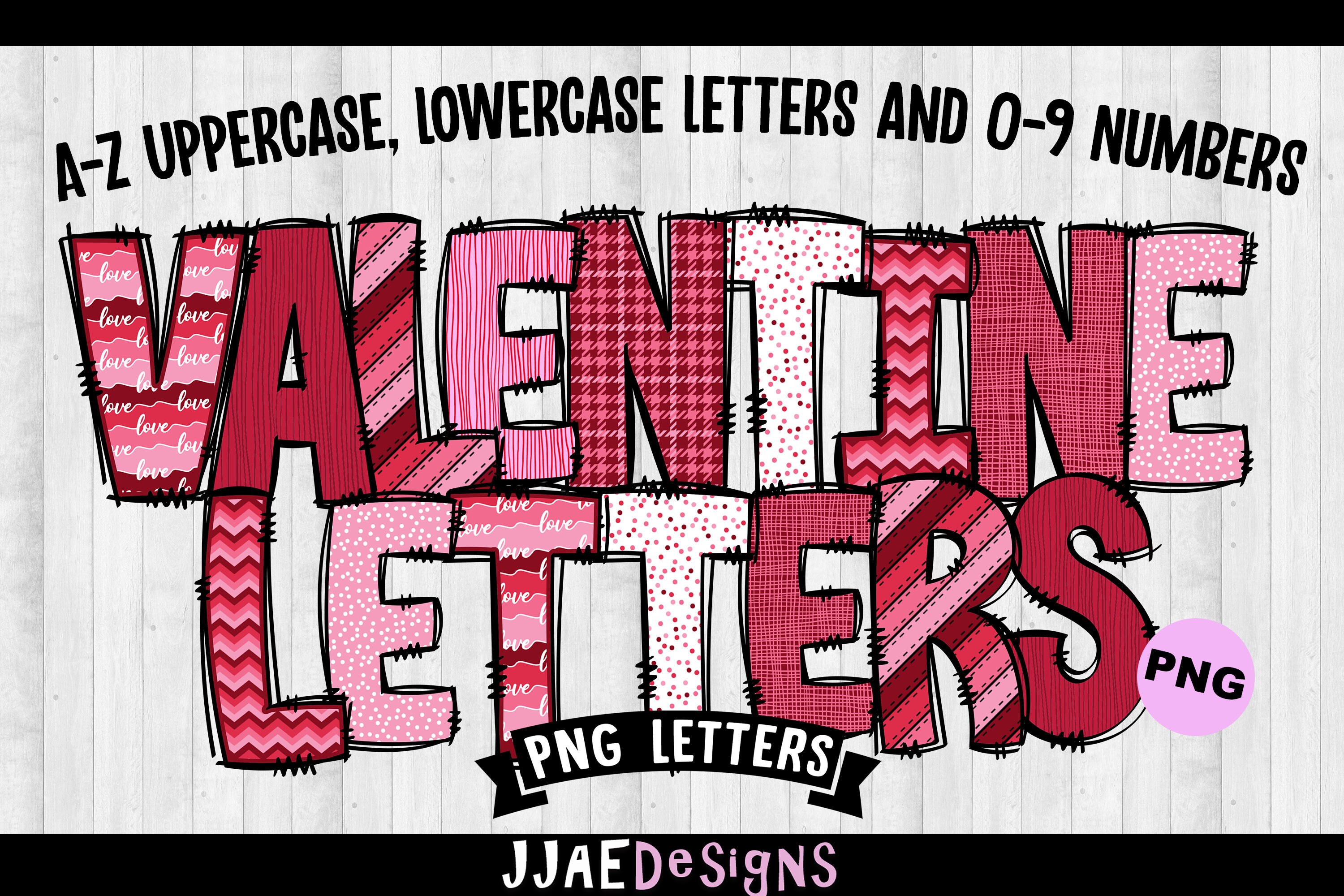 Valentine Doodle Letters Hearts Alphabet Letters Love PNG - Etsy