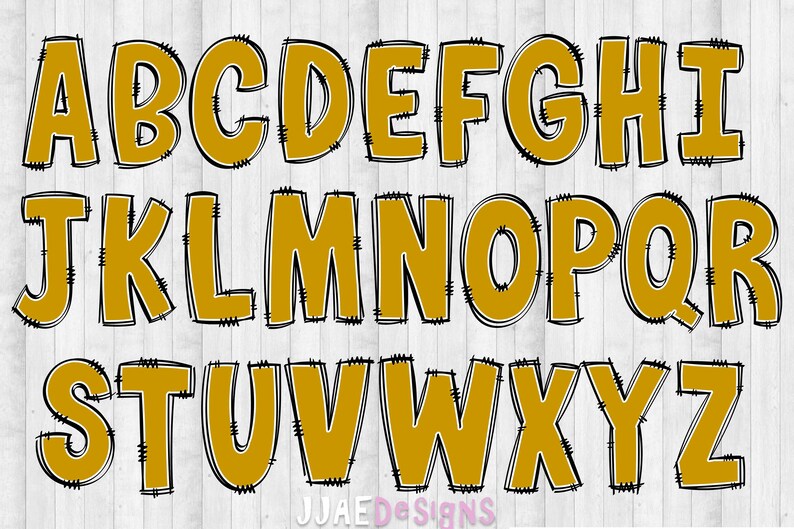 Navy Blue & Gold Alphabet PNG Letters Doodle Letters PNG - Etsy