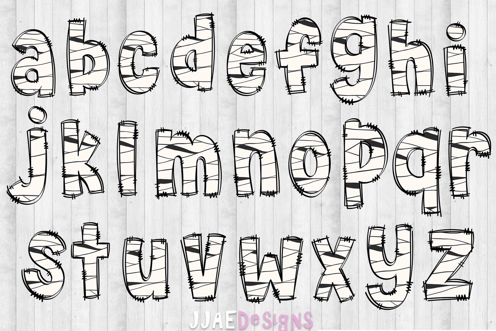 Alphabet PNG, Halloween PNG Letters, Doodle Letters PNG, Mummy Png ...