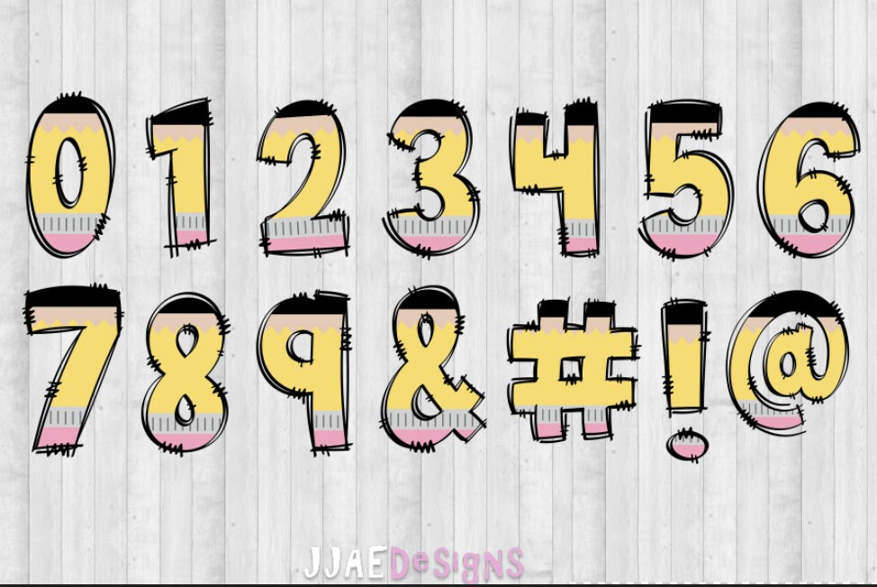Pencil PNG Letters, Back to School Sublimation Alphabet Bundle, Pencil ...
