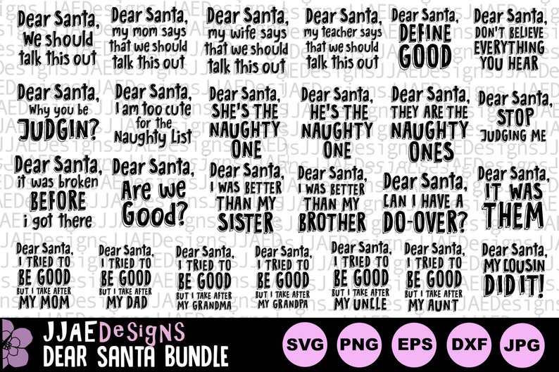 Dear Santa Svg Bundle Dear Santa SVG Funny Christmas Shirt - Etsy