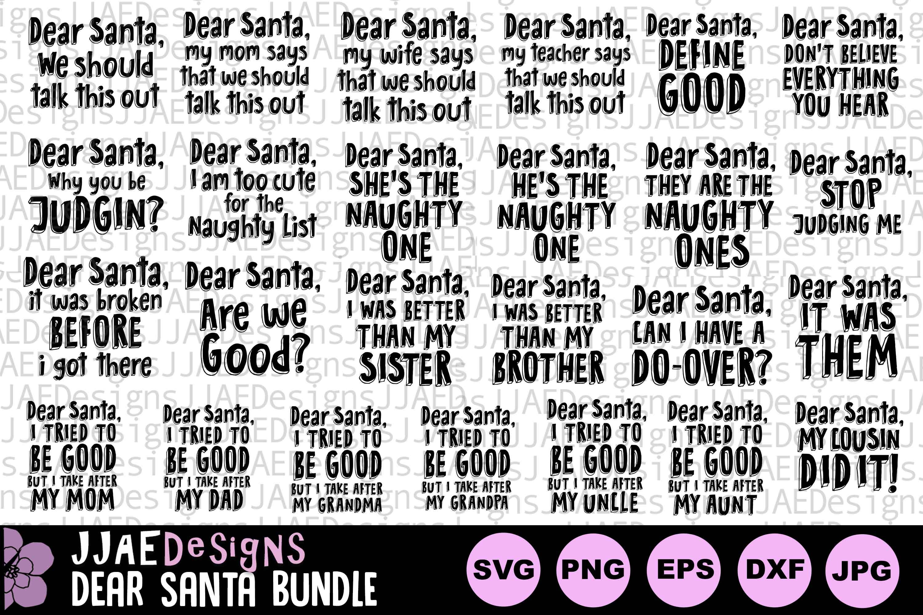 Dear Santa Svg Bundle, Dear Santa SVG, Funny Christmas Shirt Svg, Funny ...