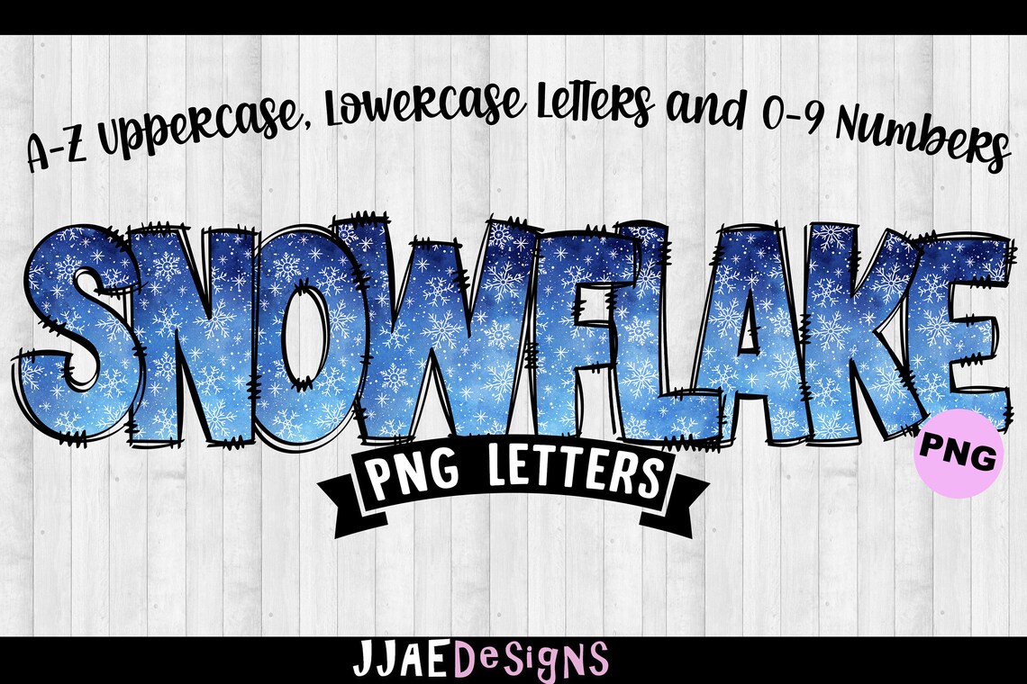 Christmas Alphabet PNG Letters Winter Snowflake Doodle - Etsy