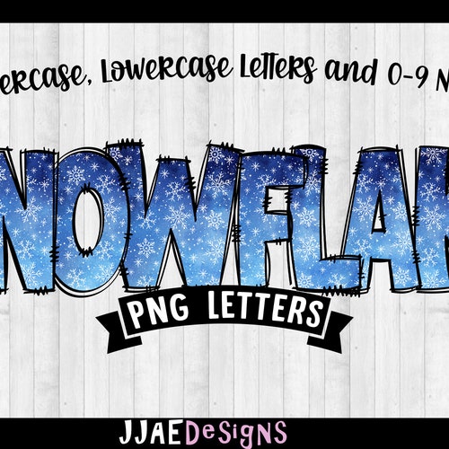 Christmas Alphabet PNG Letters Winter Snowflake Doodle - Etsy