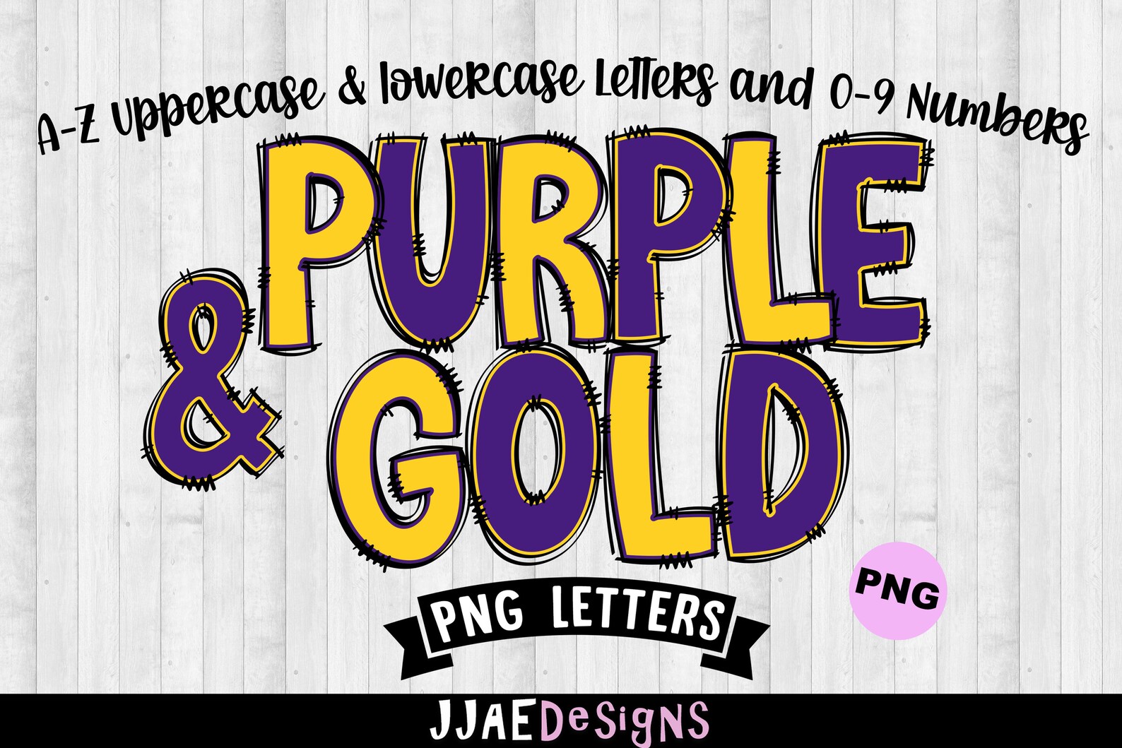 Purple & Gold Alphabet PNG Letters, Doodle Letters PNG Letters, Purple ...