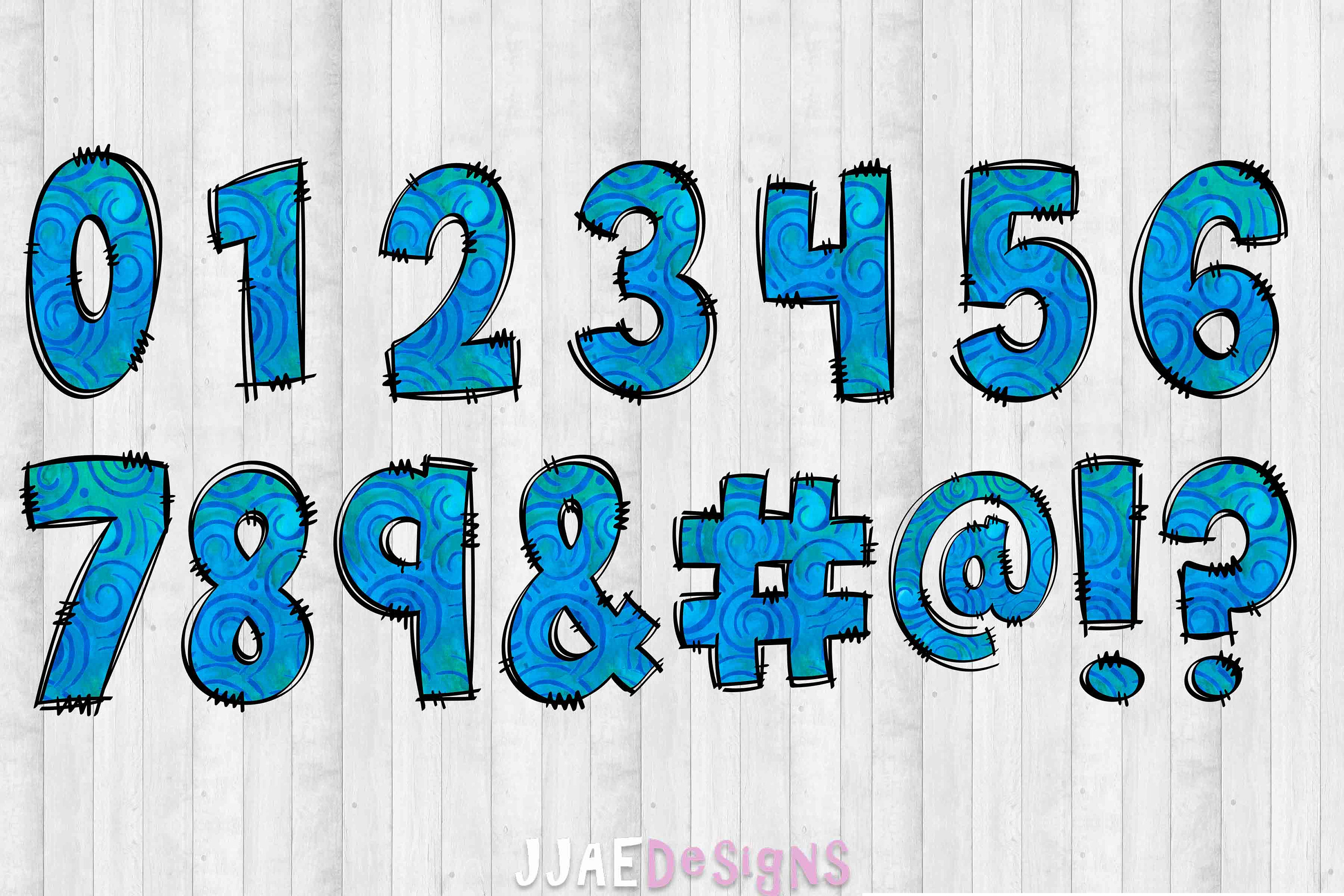 Blue Swirl PNG Letters, Doodle Sublimation Alphabet Bundle, Blue Png ...
