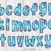 Watercolor PNG Letters, Blue Doodle Sublimation Alphabet Bundle, Blue ...